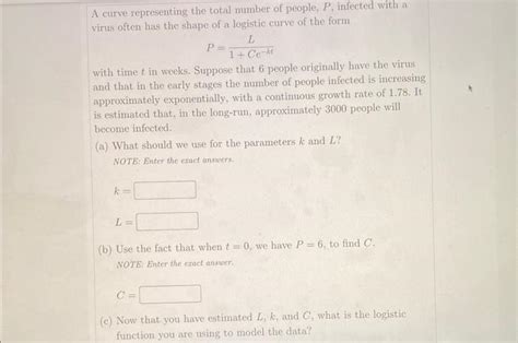 Solved A Curve Representing The Total Number Of People P