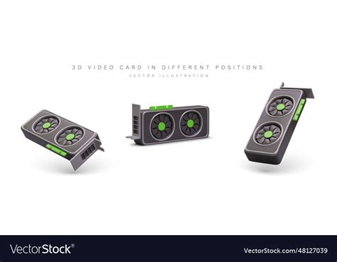 Realistic Video Card Display Adapter Object Vector Image