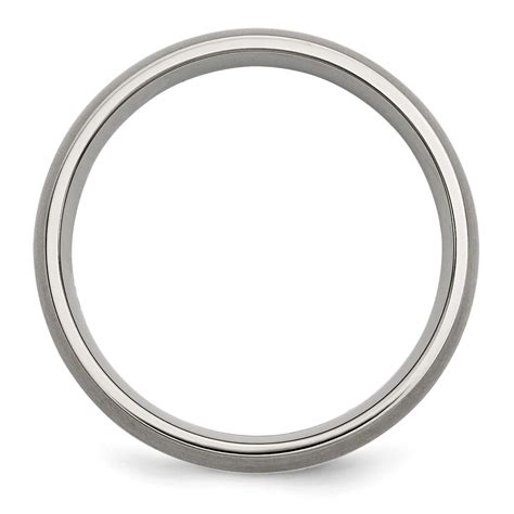 Chisel Titanium Brushed With Silver Inlay 6mm Band Tb139 Ebay
