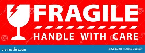 Sticker Fragile Handle With Care Red Fragile Warning Label Fragile Label With Broken Glass