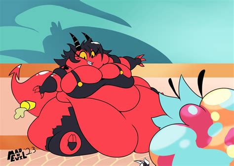 Rule 34 Big Breasts Breasts Female Helluva Boss Mad N Evil Millie
