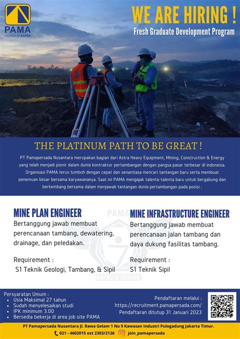 Pt Pamapersada Nusantara Pama Open Recruitment Alumny Career