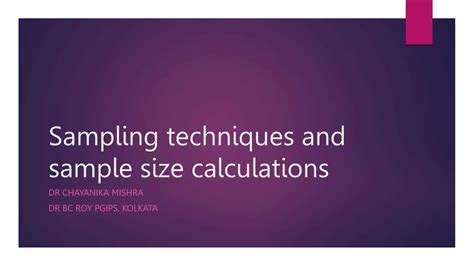 Sampling Techniques And Sample Size Calculations Pptx