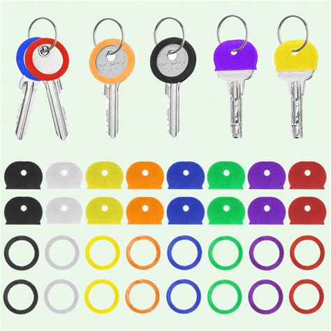 32pcs Color Key Identifiers Soft Pvc Coding Rings For Easy Key Identification 2 Styles 8