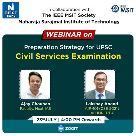 Ieee Msit On Linkedin Ieeemsit Ieee Upsc Nextias Civilservices