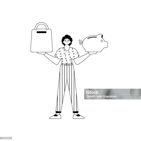 조롱은 새끼 돼지 위탁과 낙인 찍힌 손수레를 들고 있습니다 Sum Dark와 수건 아날로그 유행 트렌디한 스타일 벡터