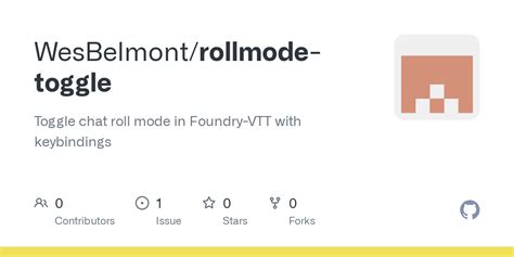 GitHub WesBelmont Rollmode Toggle Toggle Chat Roll Mode In Foundry VTT With Keybindings