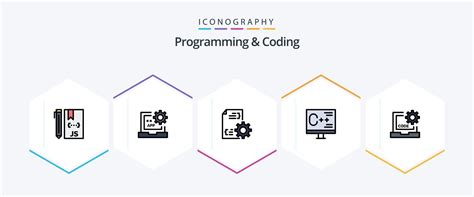 Programming And Coding 25 Filledline Icon Pack Including Develop Coding Development File