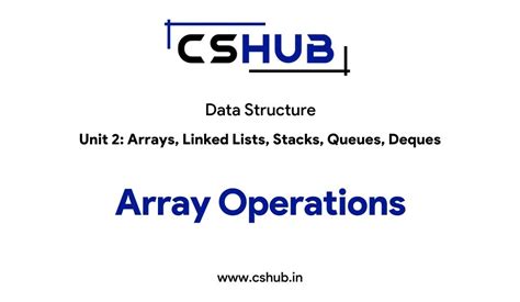 Array Operations Data Structures