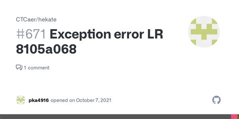 Exception Error Lr 8105a068 · Issue 671 · Ctcaerhekate · Github