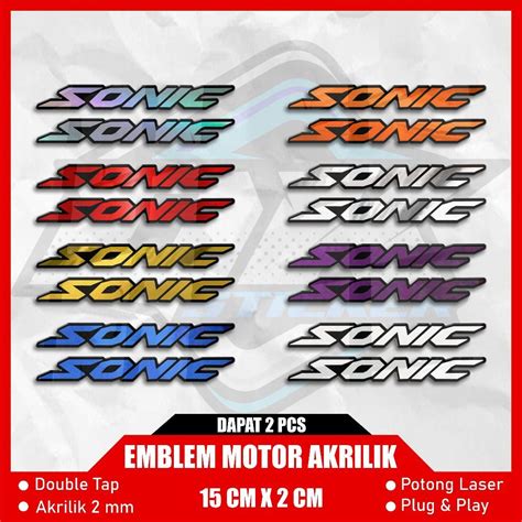 Jual 2pcs Emblem Motor Sonic Emblem Sonic Timbul Emblem Akrilik 2mm