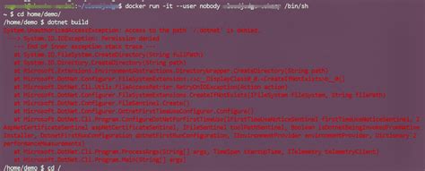 C Dotnet Build Access To The Path Dotnet Is Denied For Linux My User Is Nobody Stack