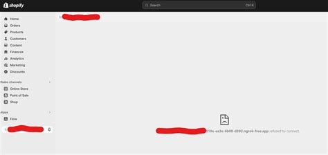 shopify {id} ngrok free app refused to connect error stack overflow