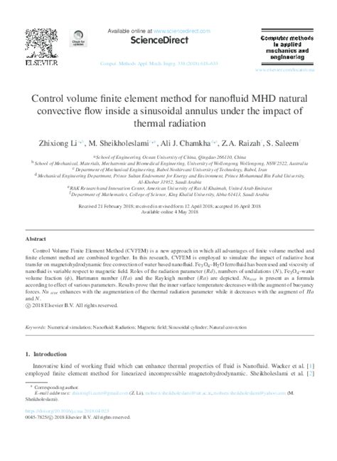 Pdf Sciencedirect Control Volume Finite Element Method For Nanofluid Mhd Natural Convective