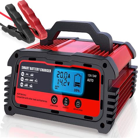Amazon.com: LVYUAN 20A Smart Car Battery Charger,12V (5/10/20A) and 24V ...