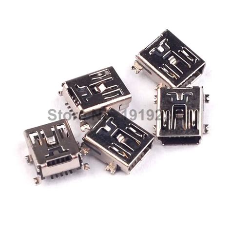 50pcs 5 Pin Female Mini B Usb Smd 5 Pin Socket Connector In Connectors