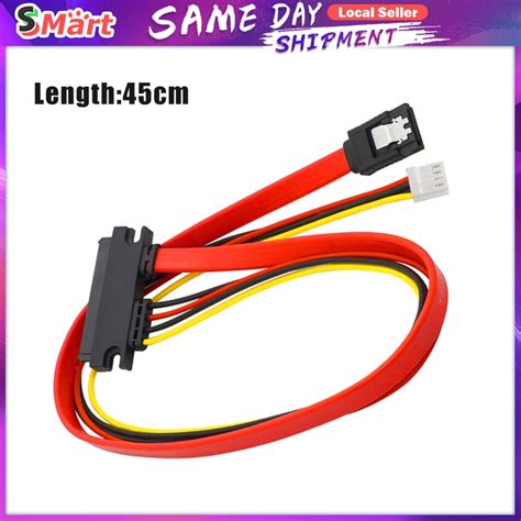 45cm 22pin Sata Male To 7 15 Pin Female Serial Sata Extender Cable Data Power Combo Extension