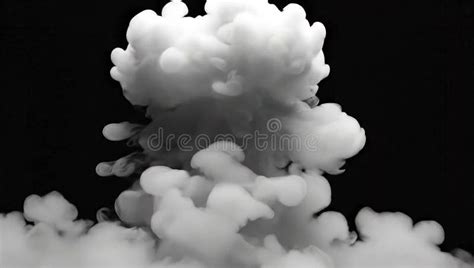 White Smoke Plume Rising And Expanding On Black Image Stock Footage
