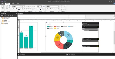 Build Ssrs Rdl Report With Bar Graph And Pie Chart From Microsoft Report Builder Part 2