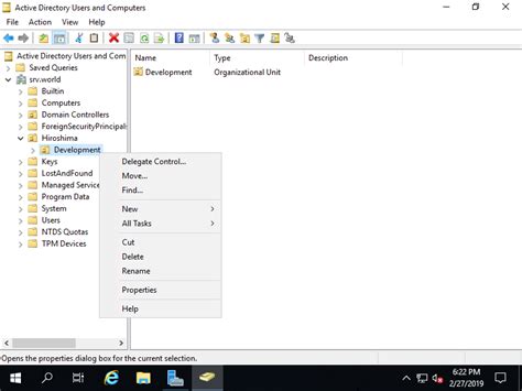 Windows Server Active Directory Add Organizational Unit Server World