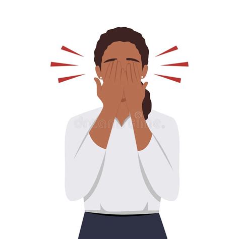 Embarrassed Woman Hiding Her Face Out Of Shame Shy Person Regret And