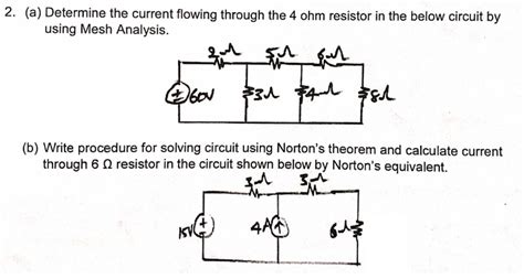 [get Answer] 2 A Determine The Current Flowing Through The 4 Ohm Resistor In The Below