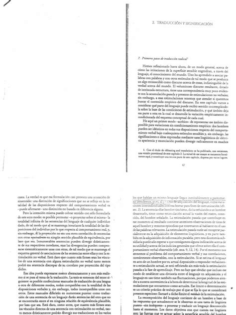 Quine Traducción Y Significacion Pdf