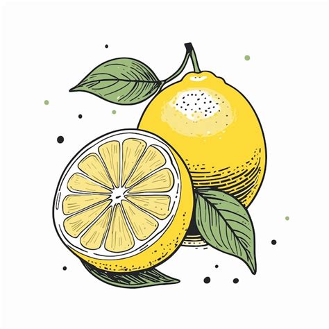 Ilustración De Vector De Dibujo De Limón Vector Premium