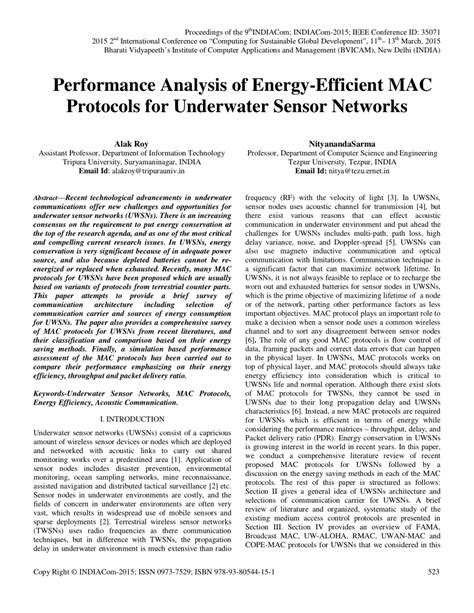 Pdf Performance Analysis Of Energy Efficient Mac Protocols For