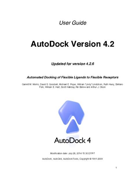 Auto Dock Maybe Help You User Guide AutoDock Version Updated For Version Automated