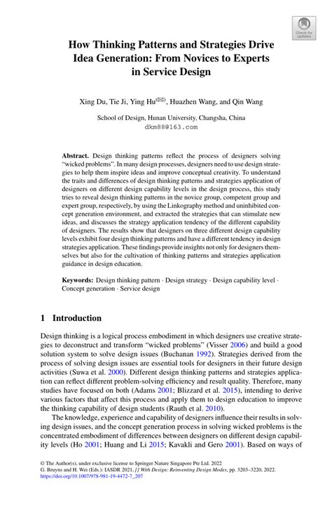 Pdf How Thinking Patterns And Strategies Drive Idea Generation From