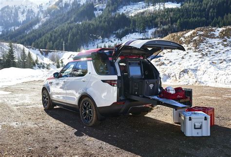land rover unveils drone equipped discovery for search and rescue