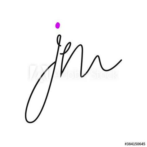 Cursive Letter Jn With Purple Dot