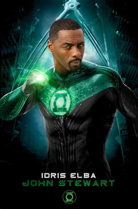 The Green Lantern Character From Dc Comics Standing In Front Of A Dark