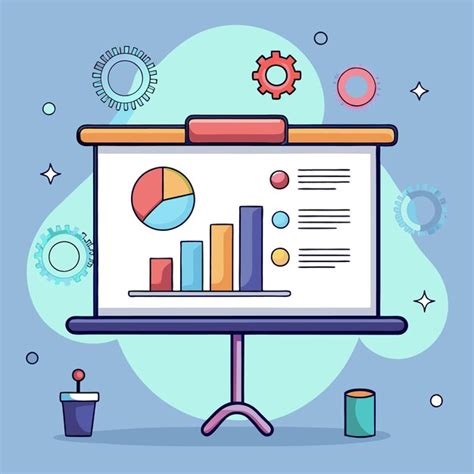 A Colorful Presentation Board Displaying Charts And Graphs Premium Ai