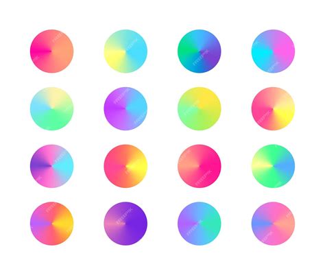 Premium Vector Pastel Trendy Radial Conical Gradient Set Colorful Gradient Circles Vector