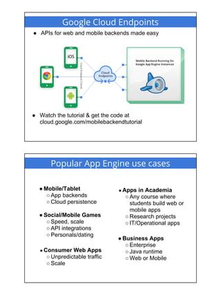 Google App Engine Cloud Overview DevFest PDF