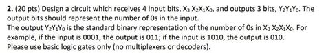 Solved 2 20 Pts Design A Circuit Which Receives 4 Input Chegg Com