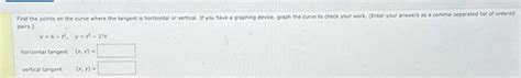 Solved Find The Points On The Curve Where The Tangent Is Chegg