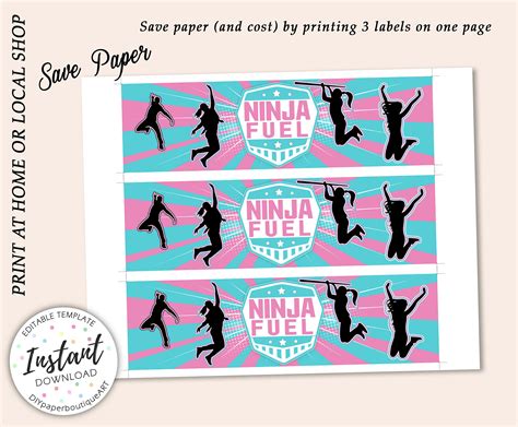 Ninja Fuel 12oz Gatorade Wrapperlabel Ninja Party Drink Ninja Fuel