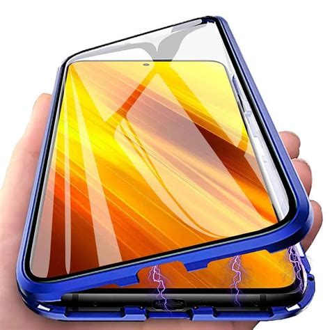 Магнитный метал лический чехол из закаленного стекла для Xiaomi Redmi ...