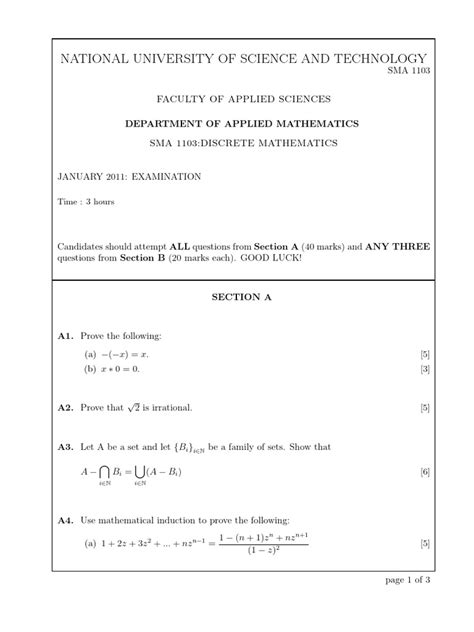 2011 Exam Download Free Pdf Mathematics Mathematical Logic
