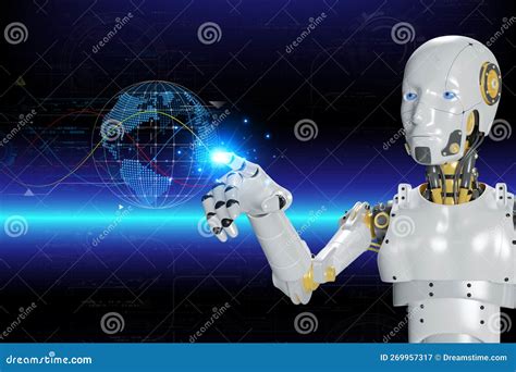 D Rendering Artificial Intelligence AI Research Of Robot And Cyborg Development For Future