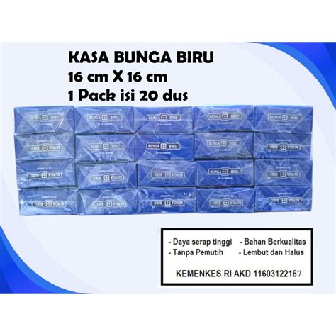 Jual Kasa Perban Bunga Biru Kassa 16 Cm X 16 Cm 1 Pack Isi 20 Dus Shopee Indonesia