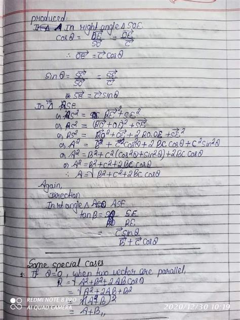 Class Physics Vector Complete Handwritten Notes Note Library Educational Content For