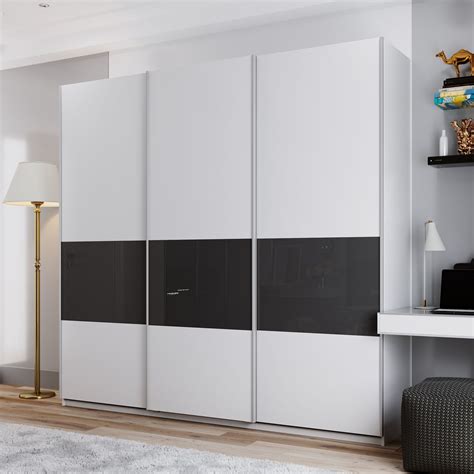 Шкаф купе 3 дверный Корсо Белый снег стекло черное купить в Москве — цена от производителя 116