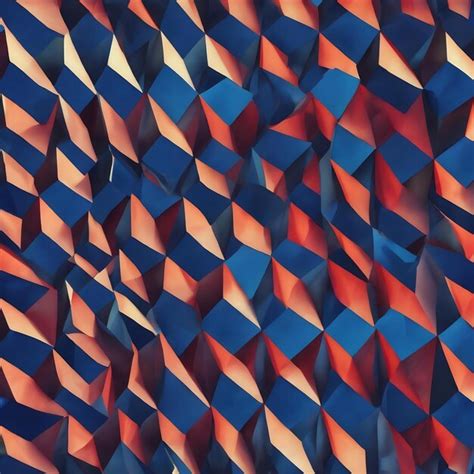 Premium Photo Blue Geometric Texture Seamless Pattern