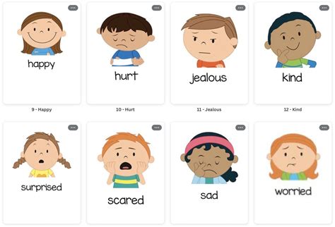 Emotions Flash Cards Printable Learning Etsy Canada