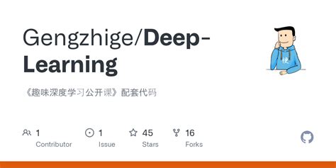 github gengzhige deep learning 《趣味深度学习公开课》配套代码