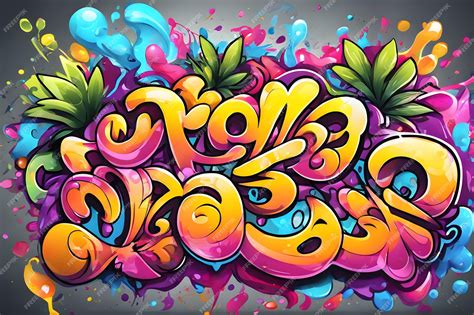 그래피티 배경 그래피티 벽지 그래피티 패턴 스트리트 아트 배경 그래피티 아트 그래피티 디자인 그래피티 페인트 Ai 생성 프리미엄 사진